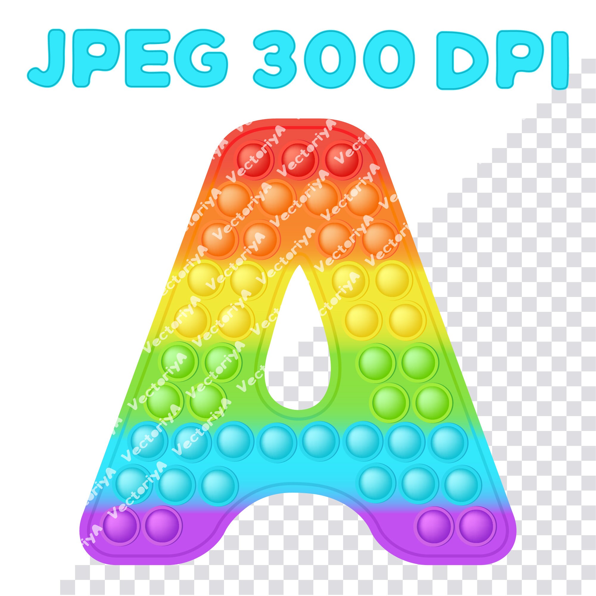 Popit Alphabet Popit Letters Popit Clipart Rainbow Letters Popit ...