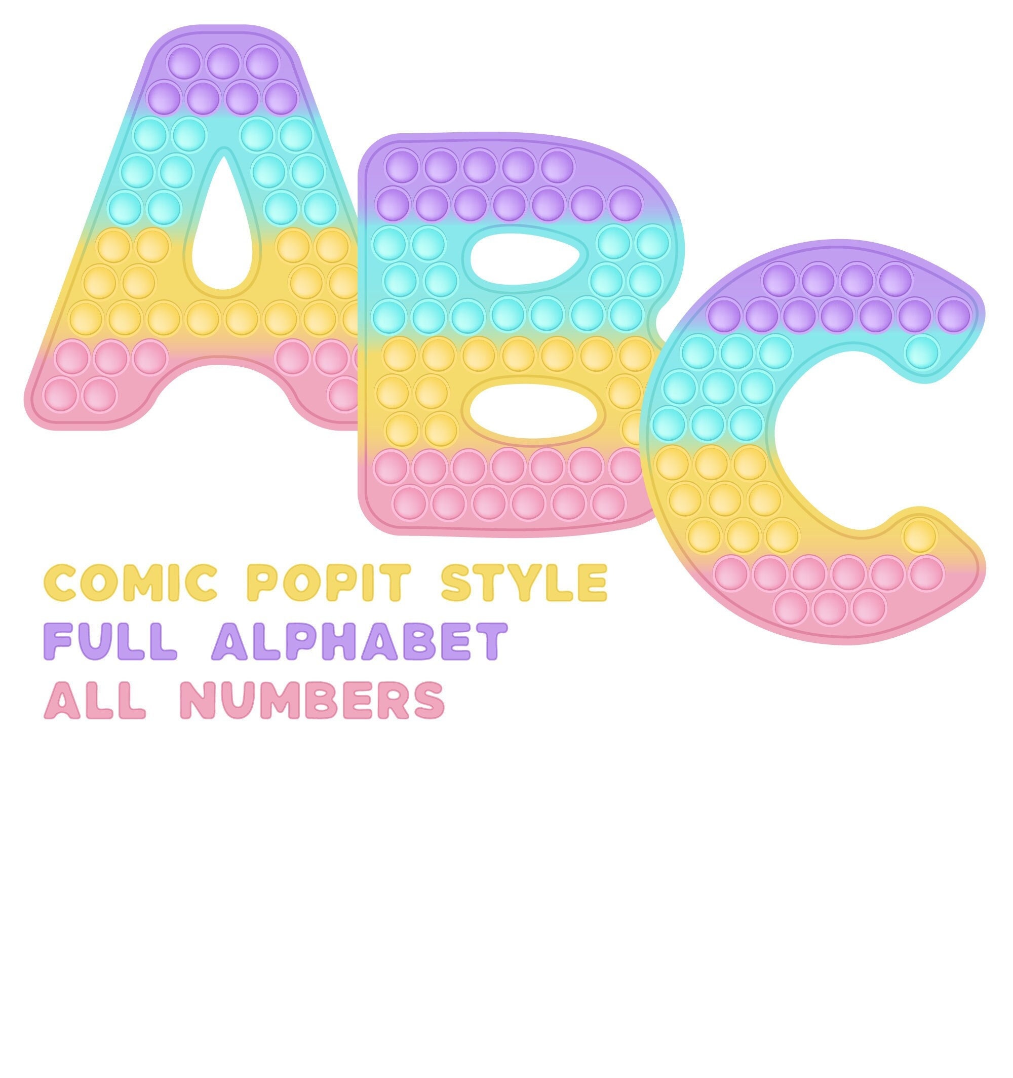 Popit alphabet Popit letters Popit clipart Rainbow letters | Etsy