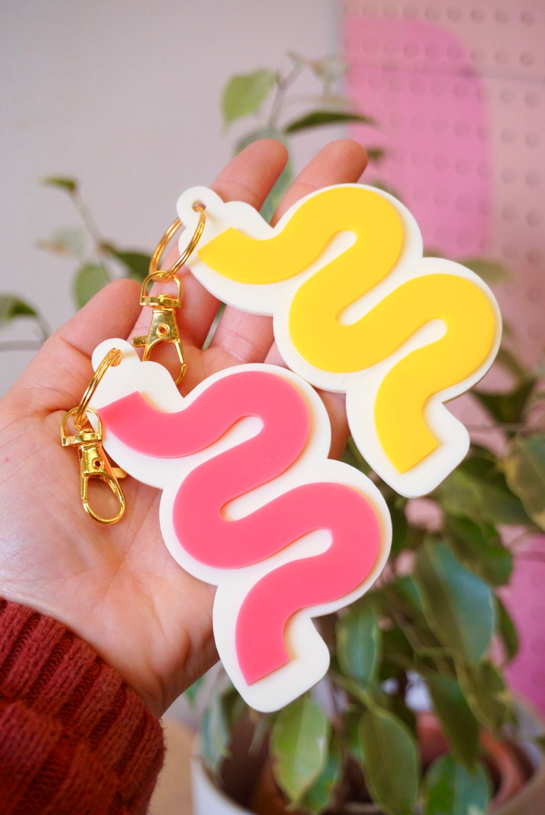 Curious Keychain Wavy, Squiggle - Etsy