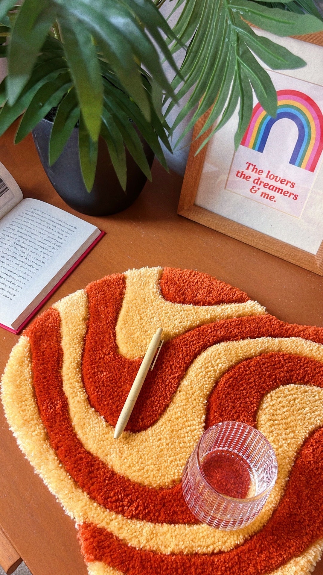 Swirl Table Rug Wavy, Y2K, Retro Decor - Etsy