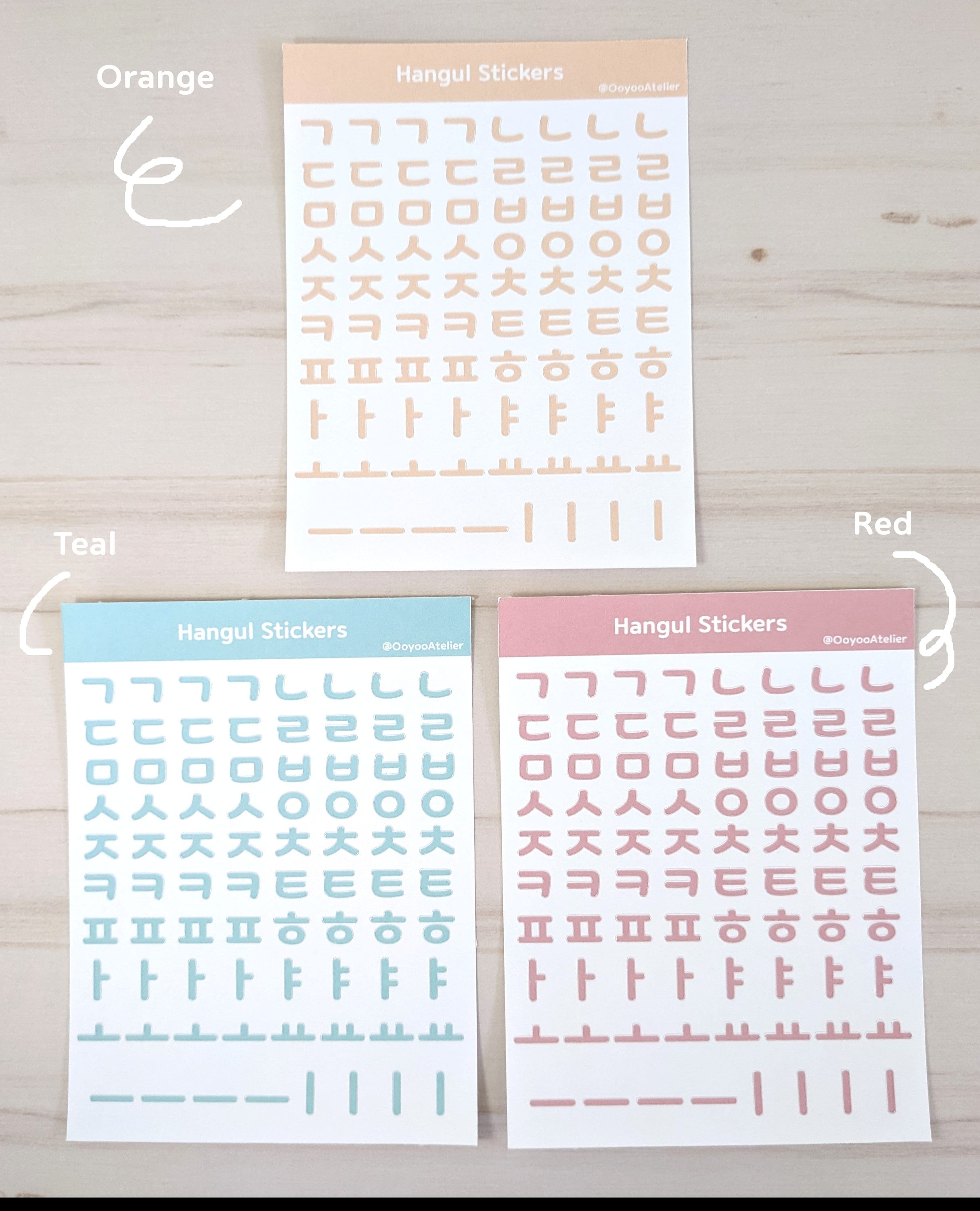 Hangul Korean Alphabet Stickers - Etsy