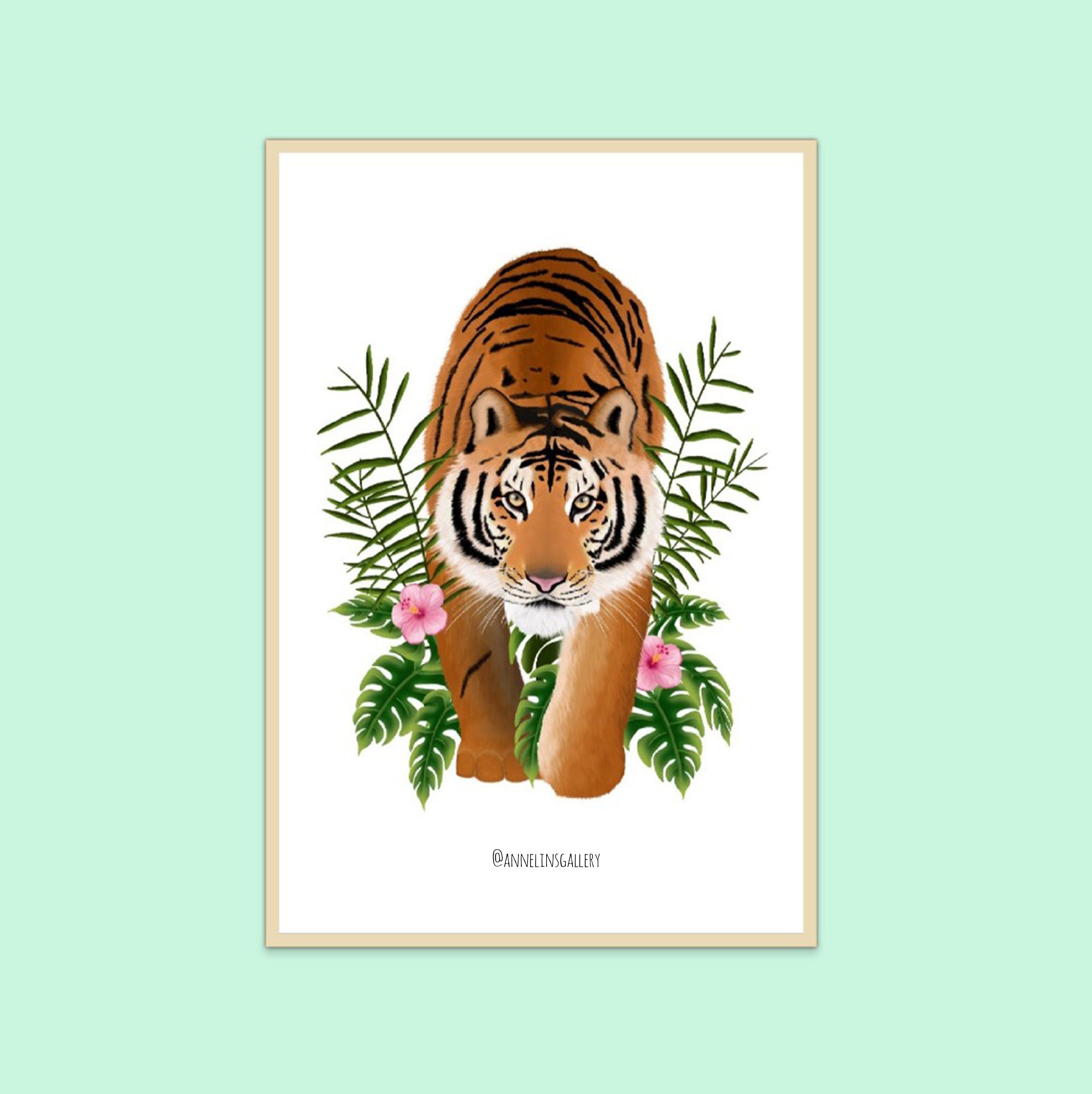 A4 or A5 Print Tiger - Etsy