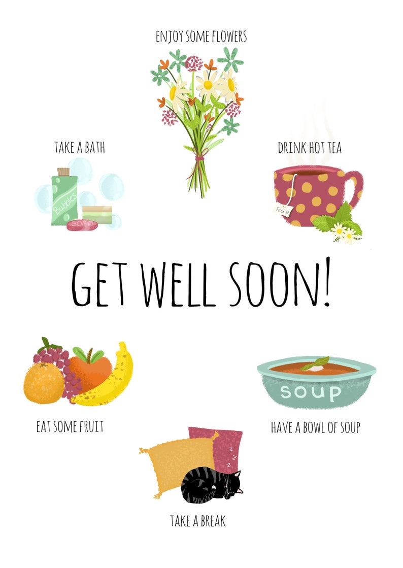 Beterschap kaartje get well soon - Etsy Nederland