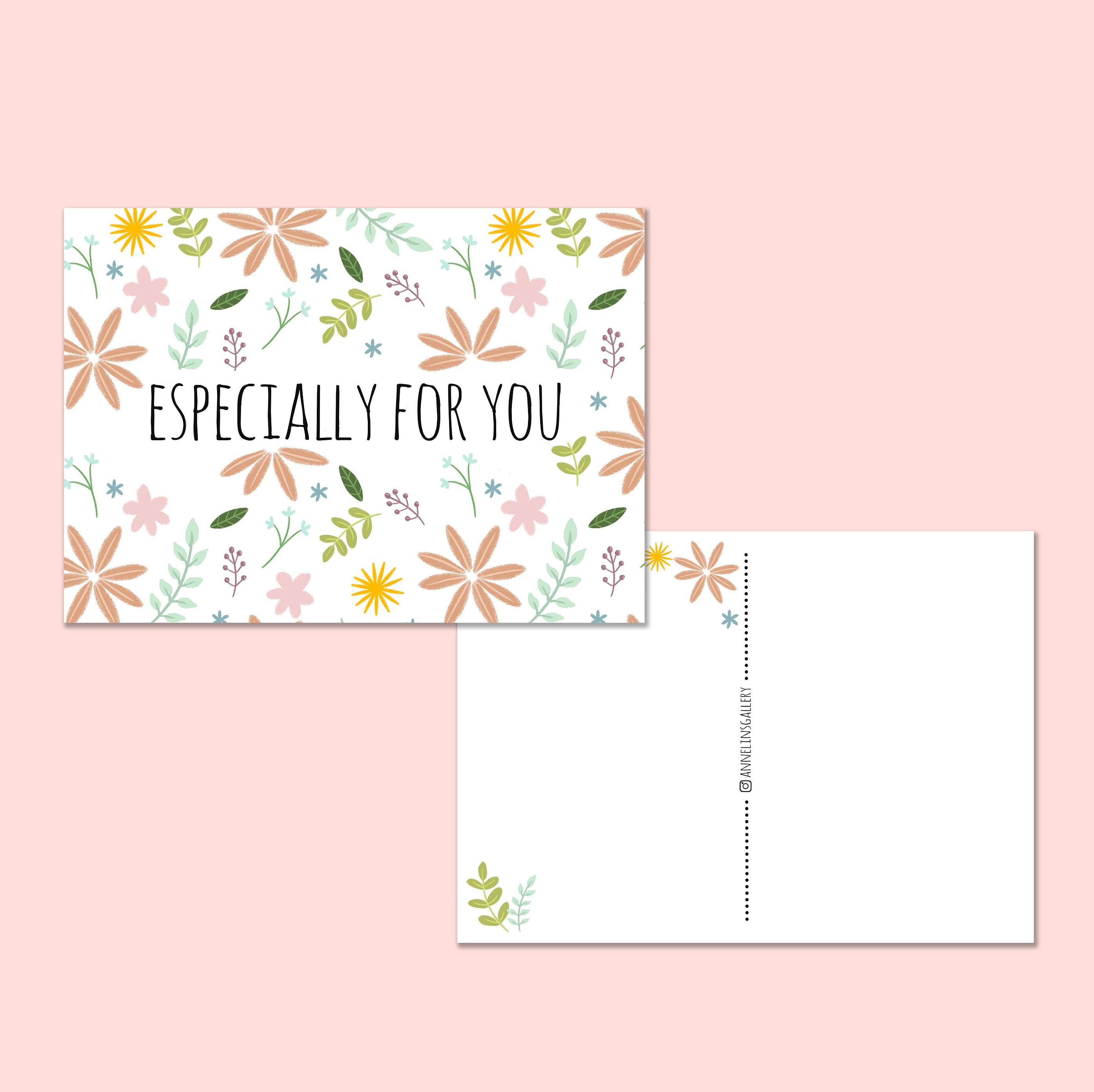 Especially for You Greetingcard With Flowers - Etsy