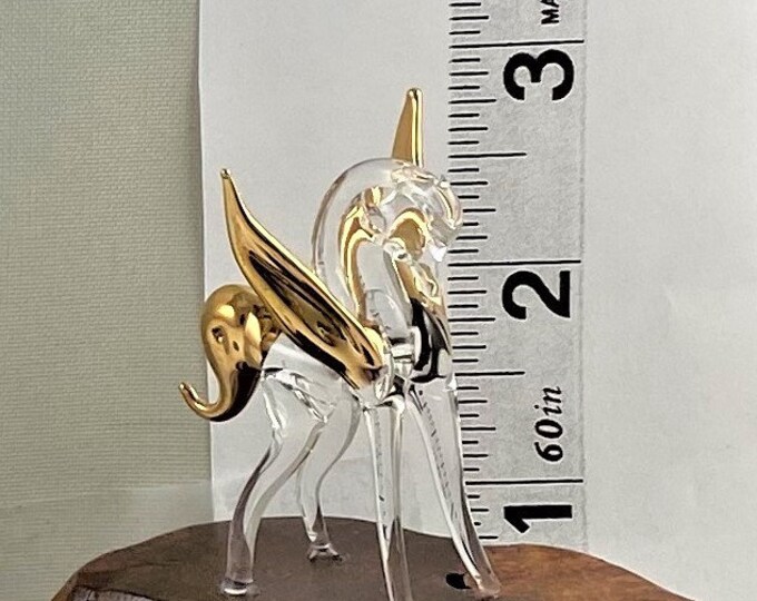 GLASS PEGASUS, 22K GOLD, Standing, Mounted on Finished Piece of ...