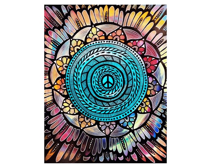 Peace Sign Mandala Art Print - Etsy
