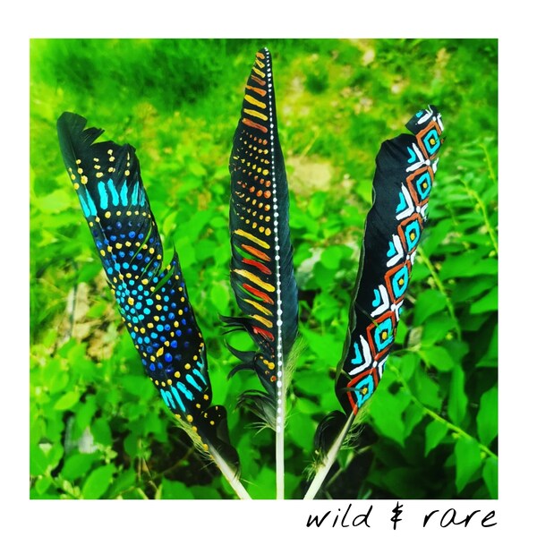 Painted Feathers - Etsy