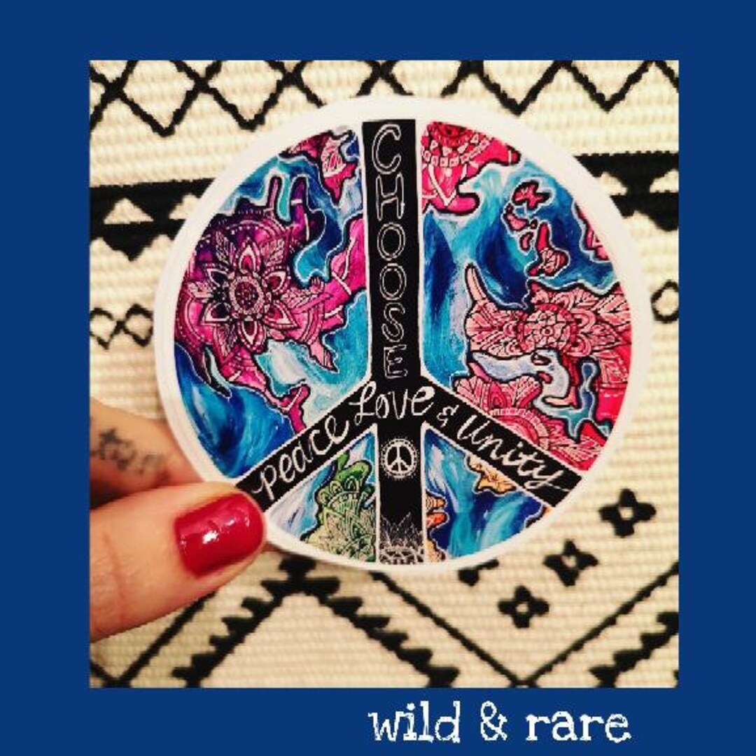 Peace Love & Unity Sticker Peace Sign Sticker World Peace - Etsy