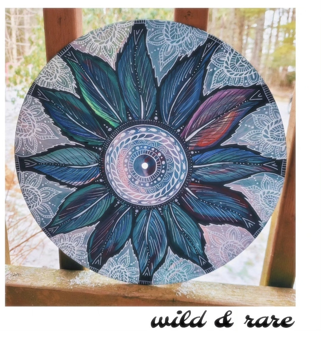 Flower Painted Vinyl Record Mandala Art Mandala Painting Mandala Art ...