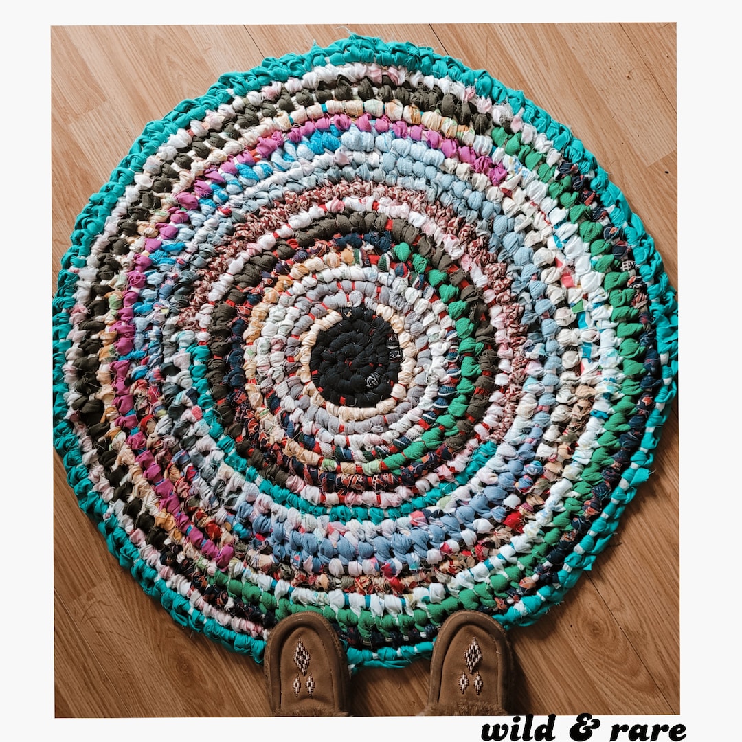 Amish Knot Rug Rag Rug Upcycled Materials Amish Knot Rug Accent Rug ...