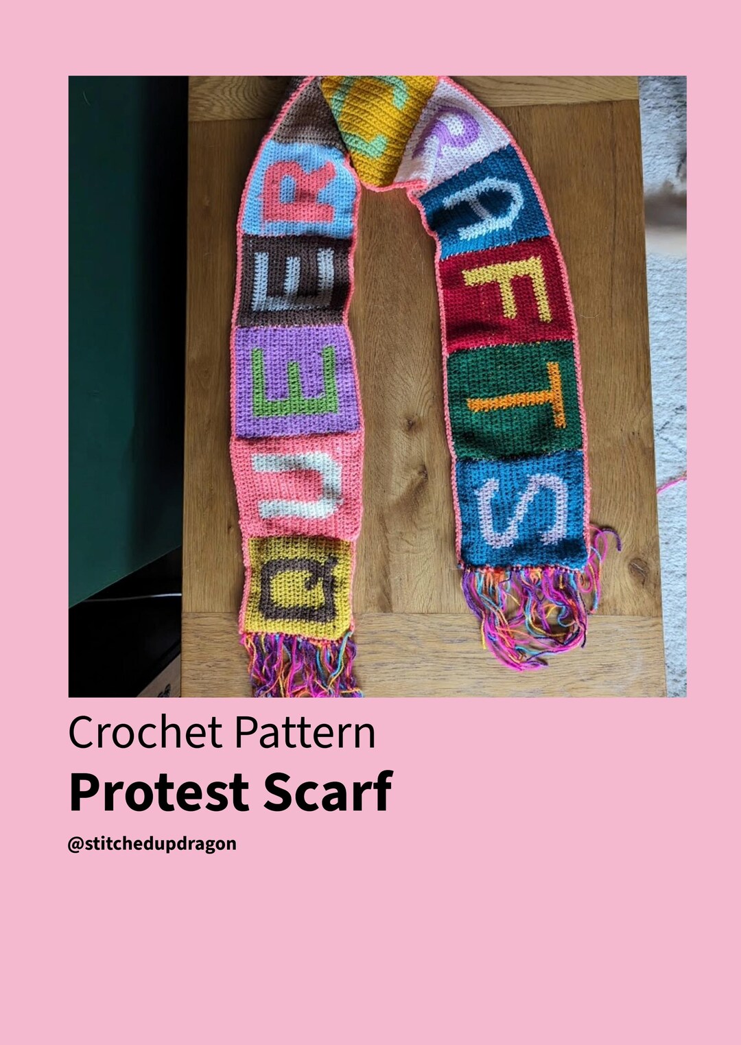 Protest Scarf Crochet PDF Pattern | Instant, Downloadable Crochet ...