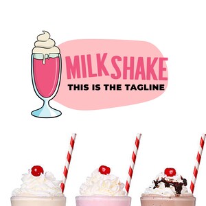 Pre-made logos milkshake logo shake logo beautiful logo | Etsy