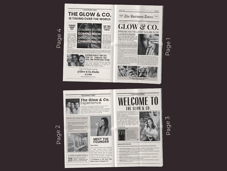 Canva Studio Business Newspaper Template, Editable Large Newspaper ...