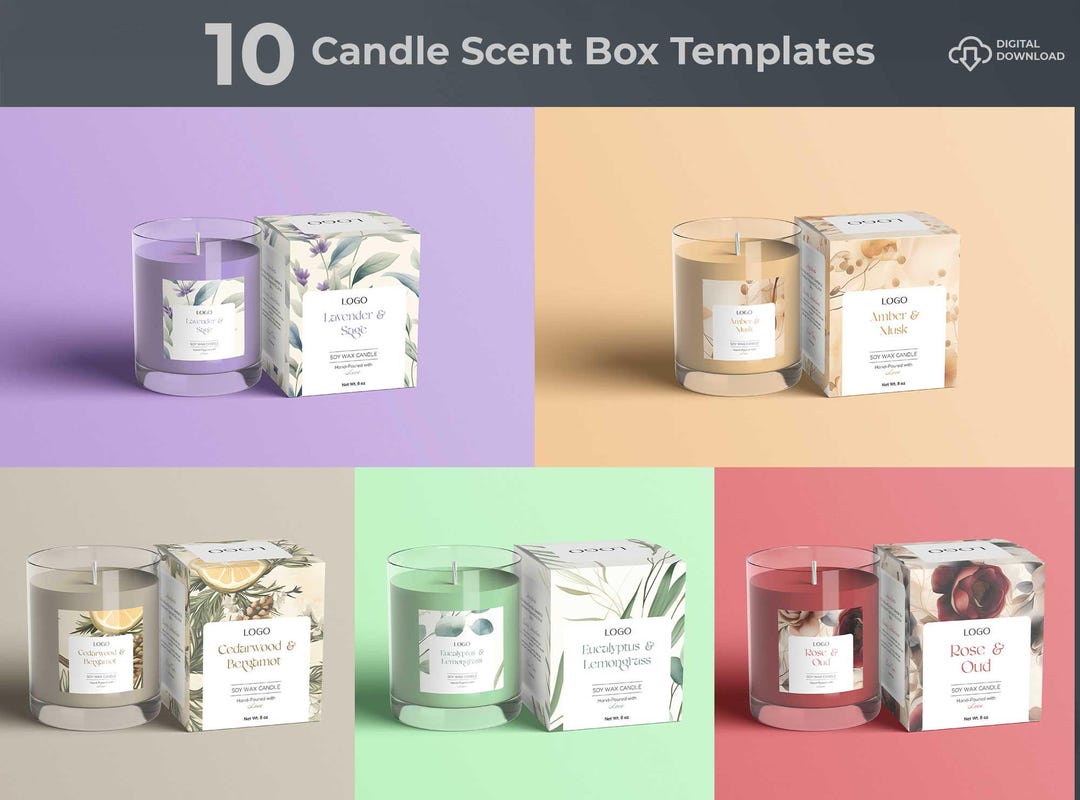 Printable Candle Box Design Template - Etsy