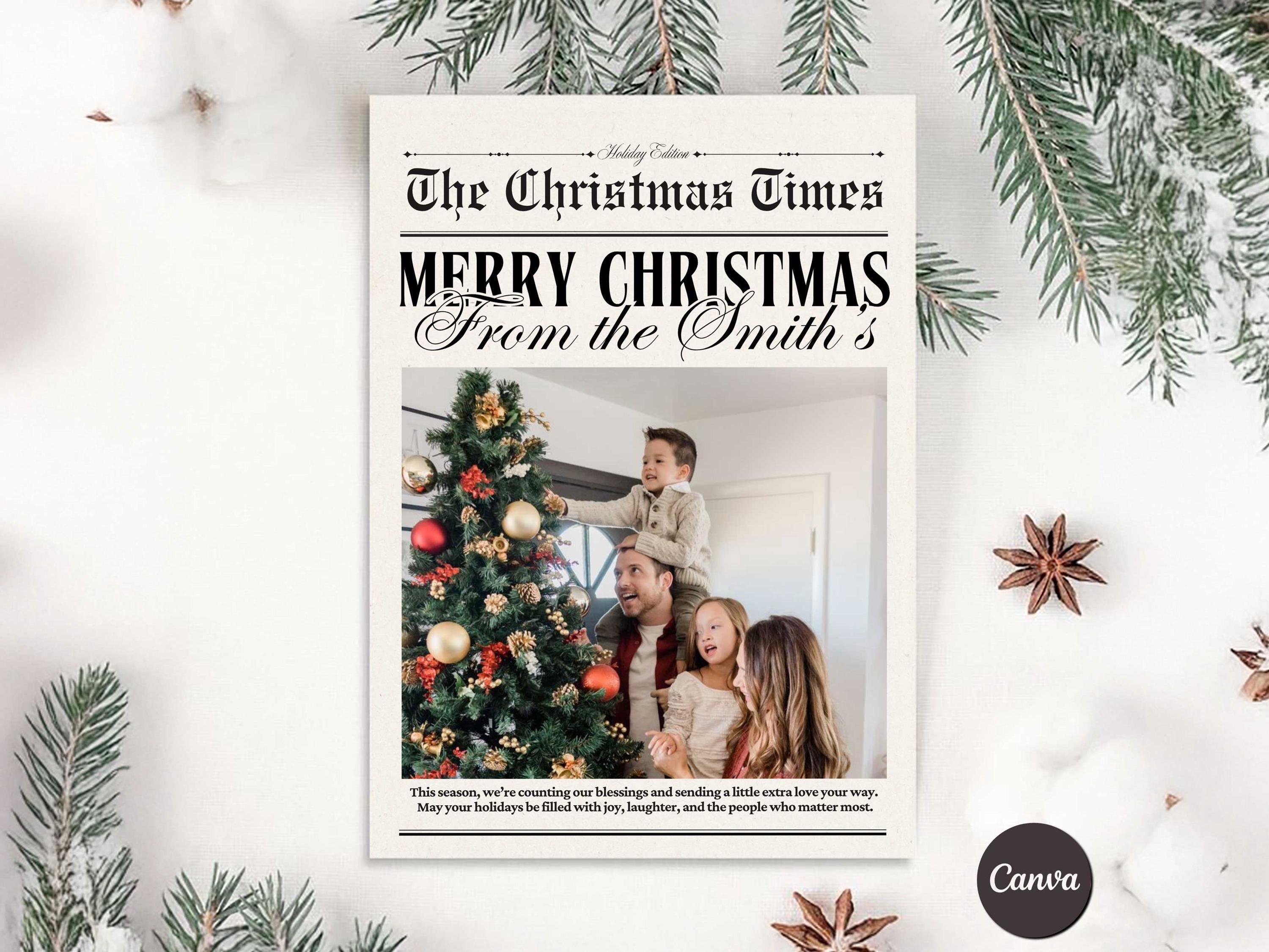 Holiday Newsletter Keepsake | Year in Review Holiday Card Template ...