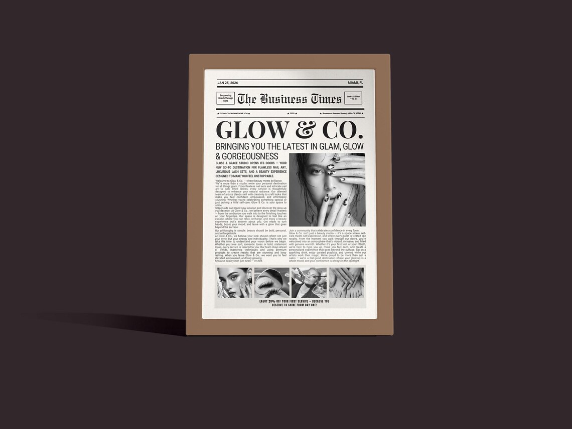 Premium Canva Studio Business Newspaper Template, Editable Custom ...