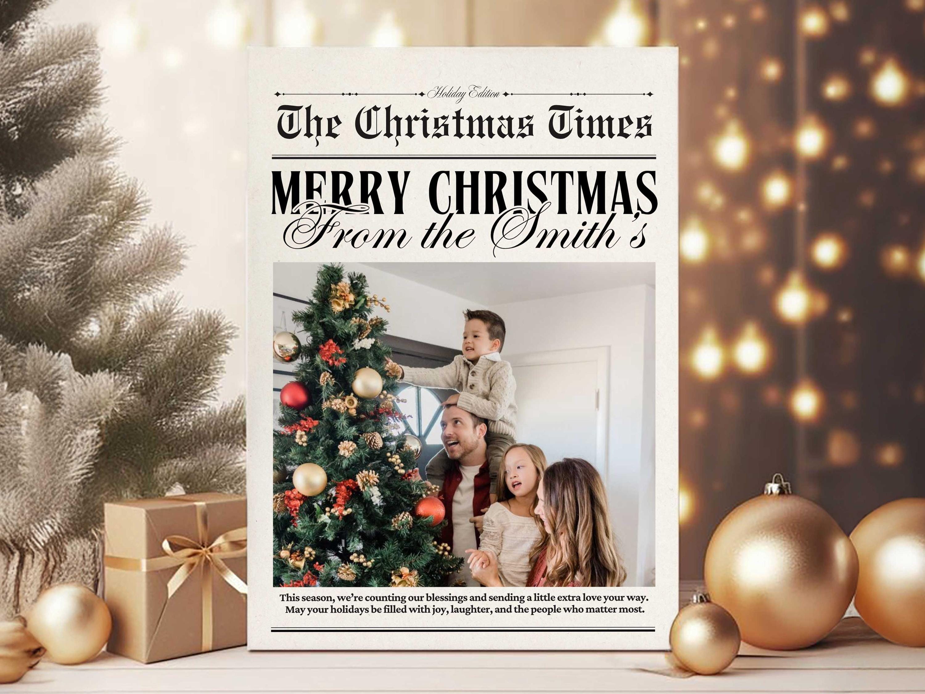 Holiday Newsletter Keepsake | Year in Review Holiday Card Template ...