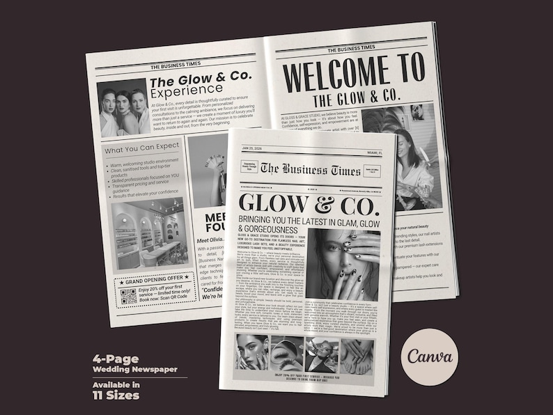 Canva Studio Business Newspaper Template, Editable Large Newspaper ...
