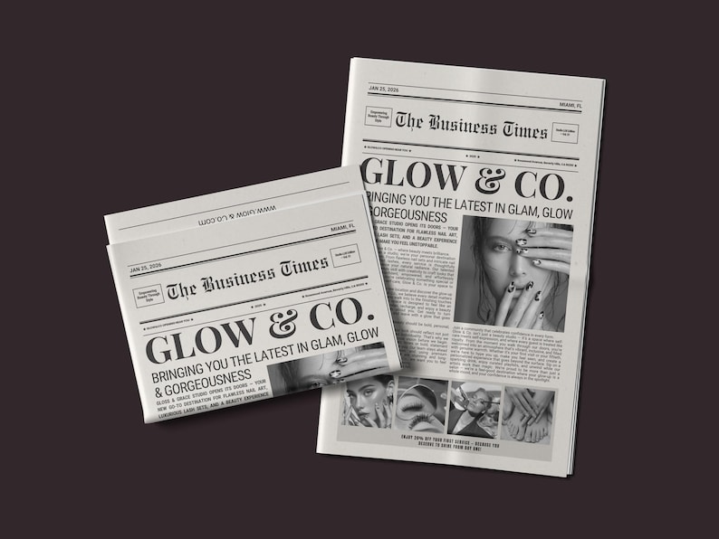 Canva Studio Business Newspaper Template, Editable Large Newspaper ...
