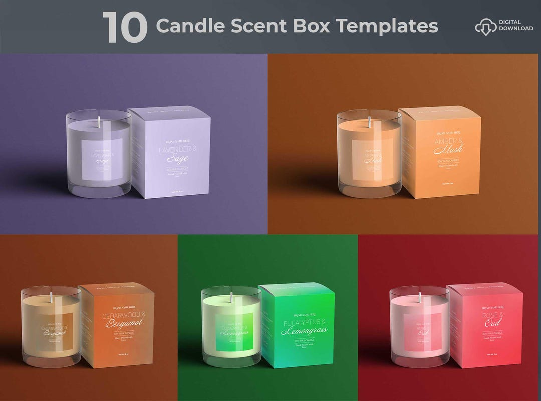 Printable Modern Candle Box Design Template - Etsy Australia