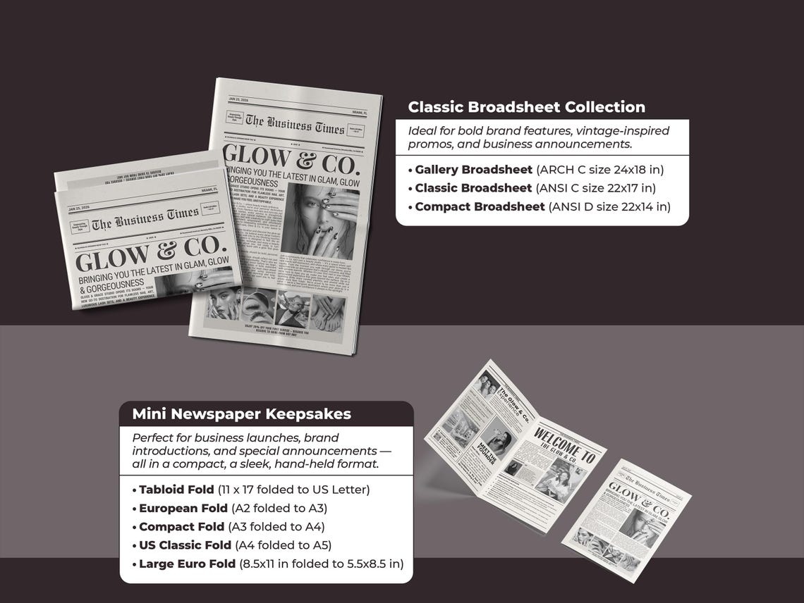 Premium Canva Studio Business Newspaper Template, Editable Custom ...