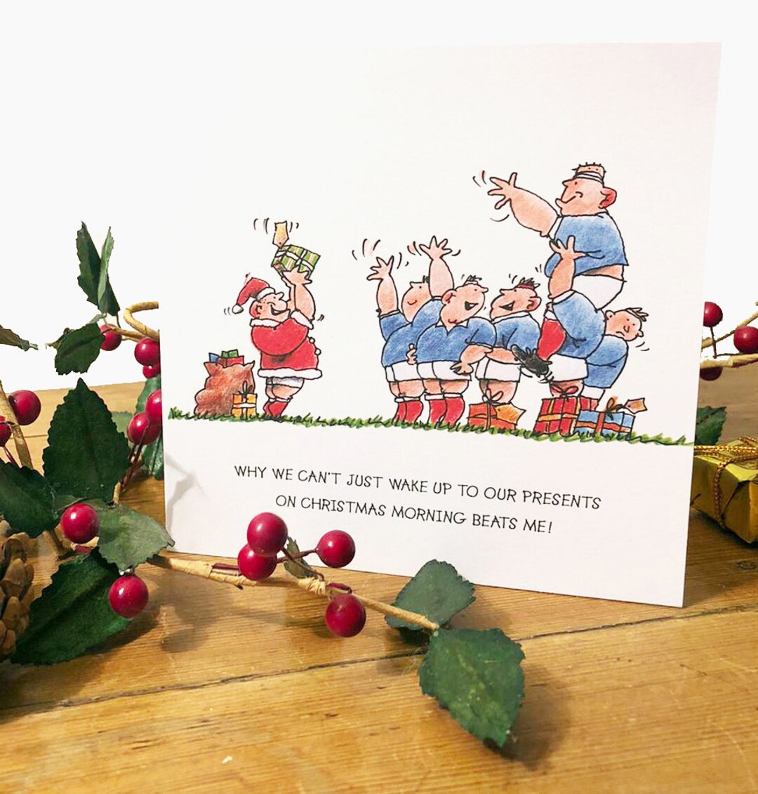 Santa's Line-out! - Rugby Christmas Card - Etsy UK