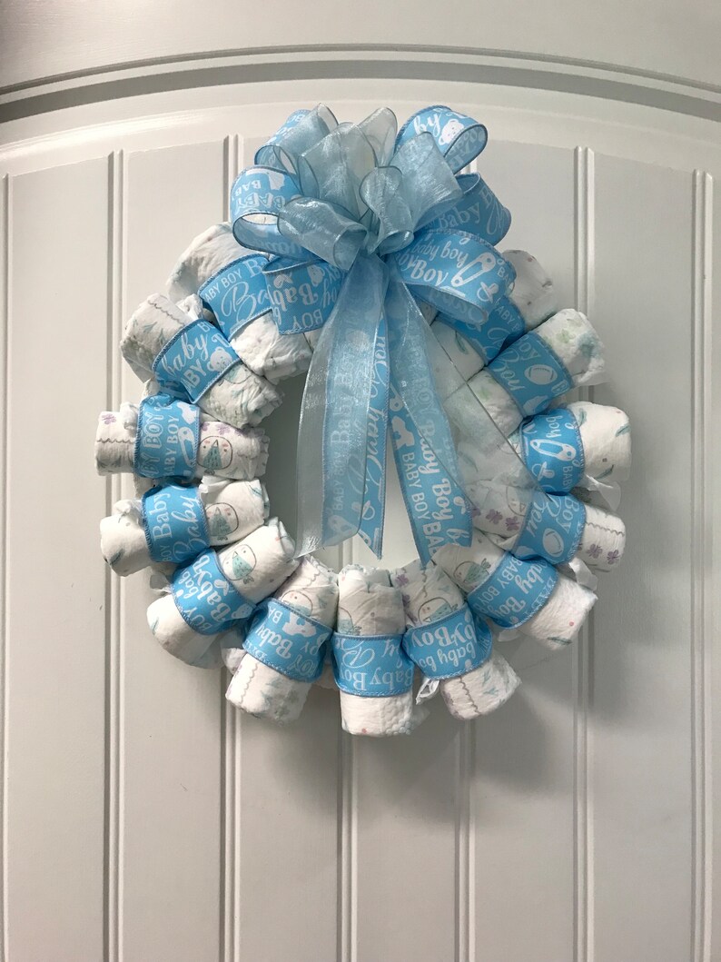 Baby Boy Blue Diaper Wreath - Etsy