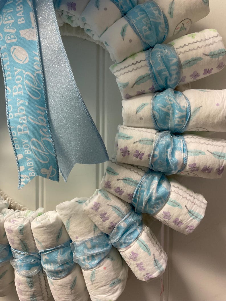 Baby Shower/diaper Wreath/ Baby Boyshower Decor/baby Decor/baby Diaper ...