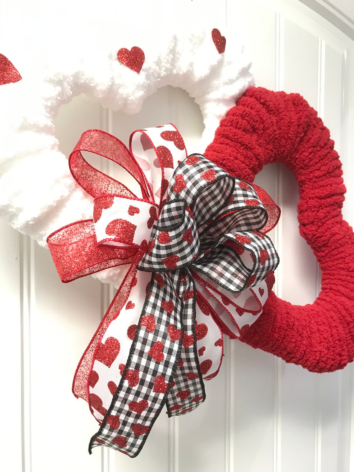 Valentines Day Double Heart Wreath - Etsy
