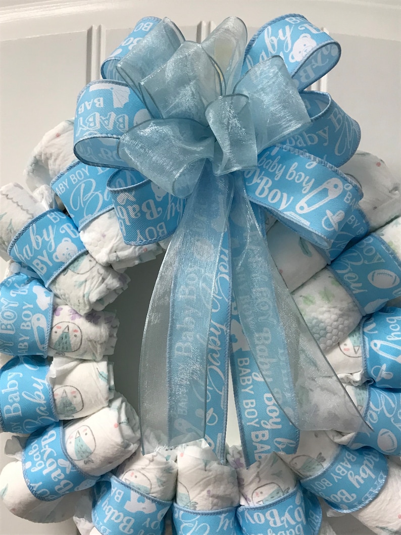 Baby Boy Blue Diaper Wreath - Etsy