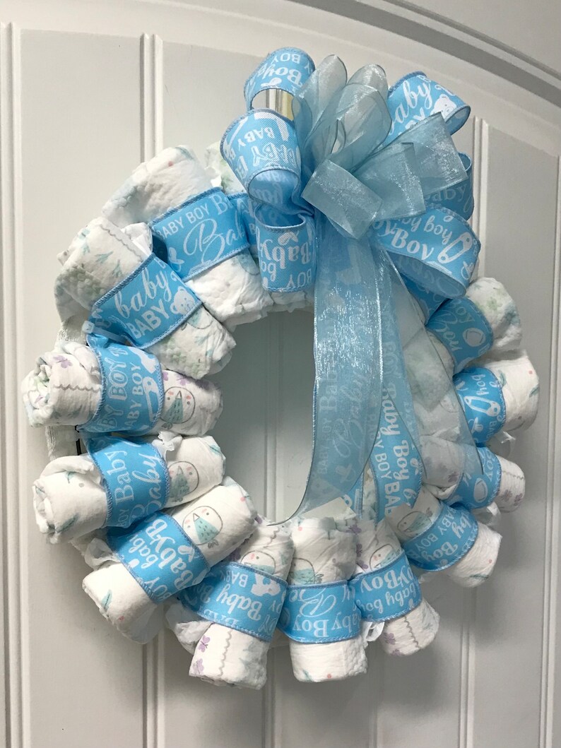 Baby Boy Blue Diaper Wreath - Etsy