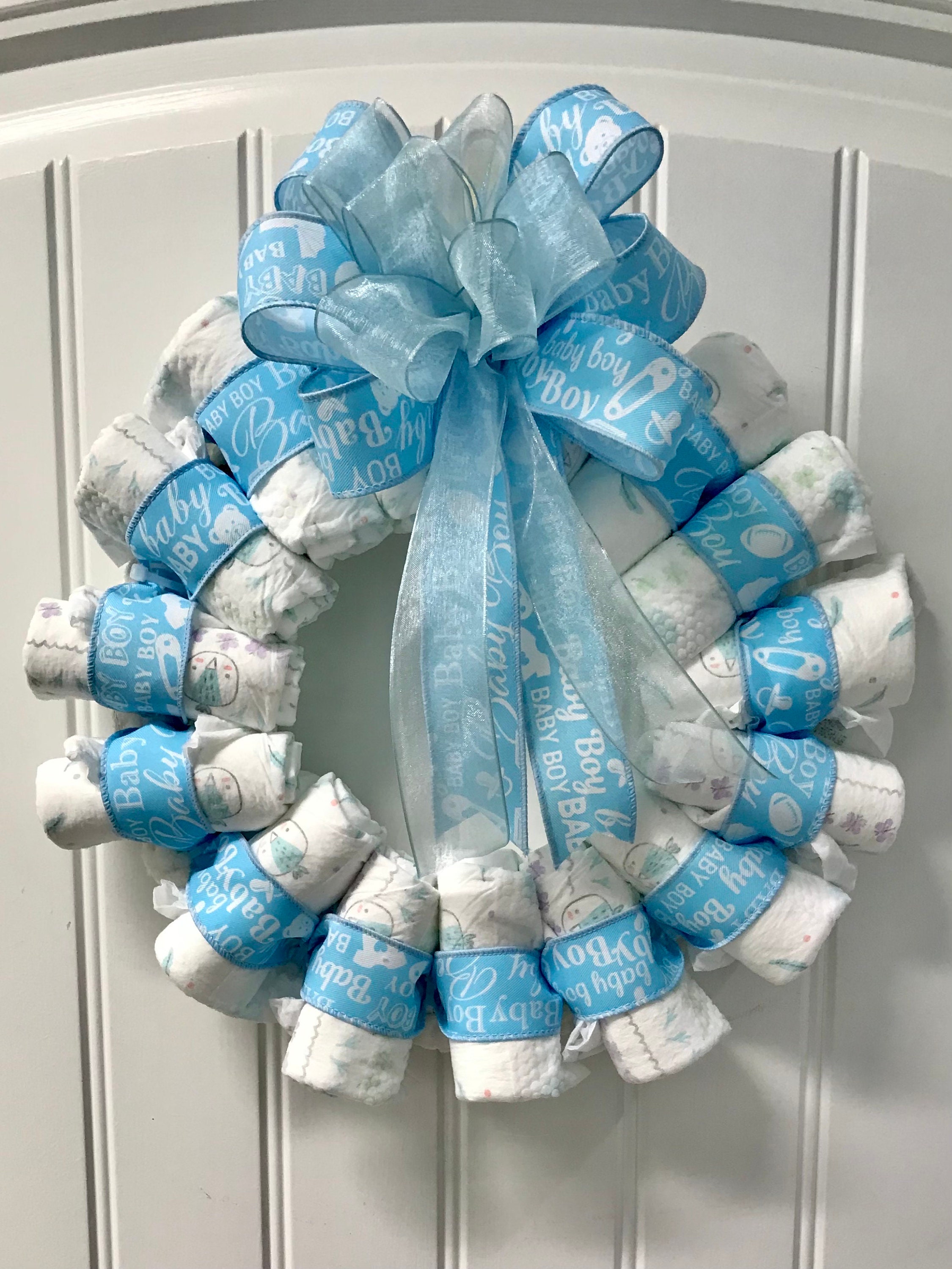 Baby Boy Blue Diaper Wreath - Etsy