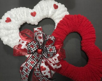Valentine Day Wreath, Double Heart Valentine Day Wreath, Front Door ...