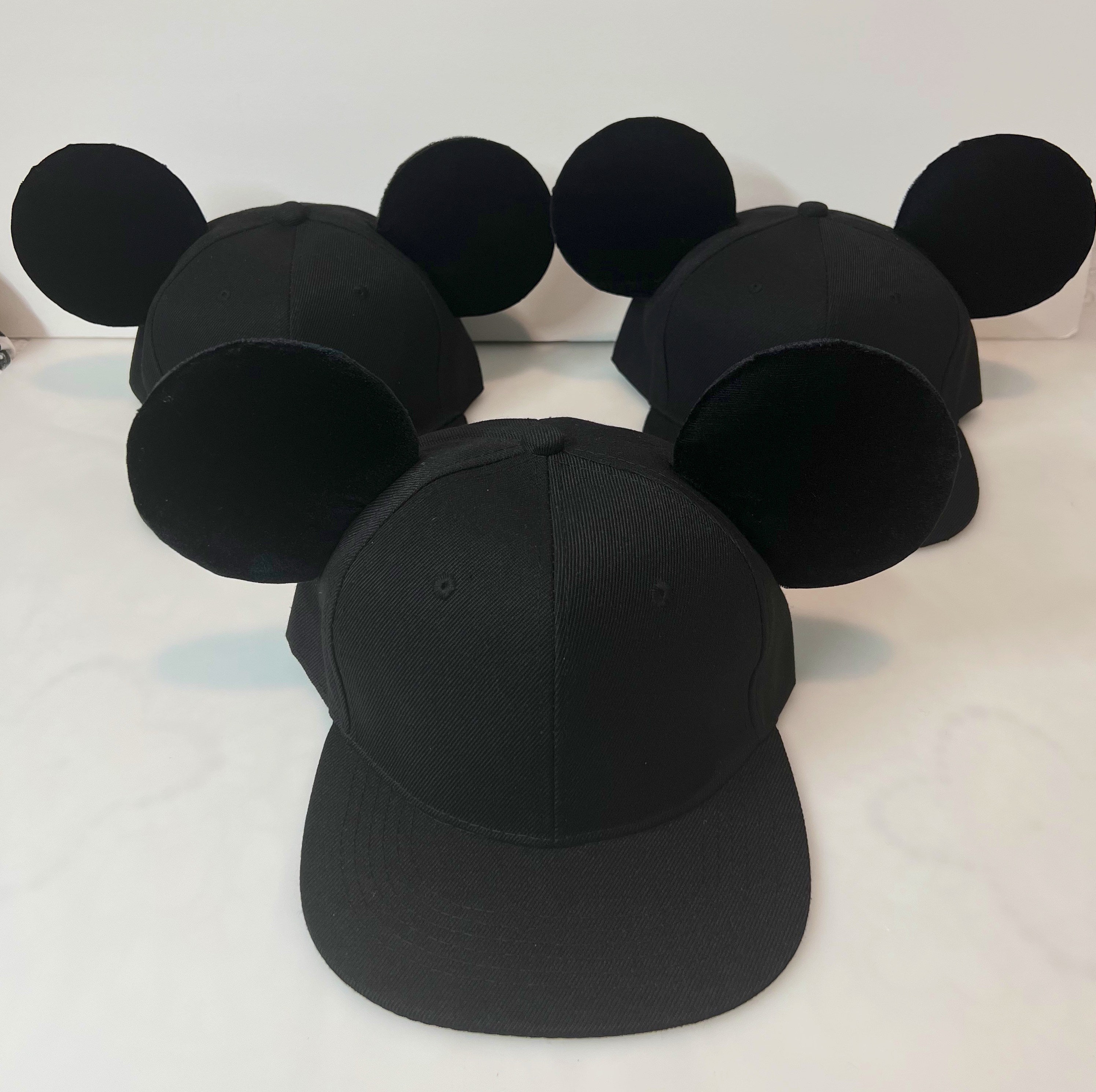 Boys Mouse Ears Hat, Black Velvet Ears, Baseball Cap Ears Hat, Black ...