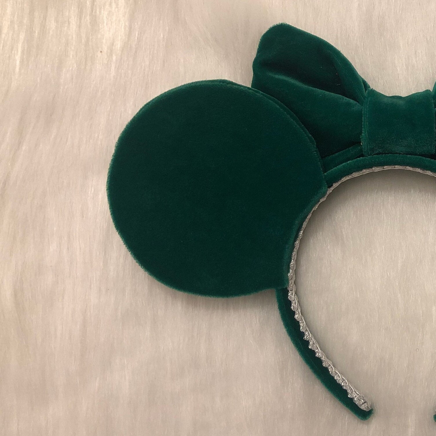 Green Velvet Ears, Velvet Ears With a Velvet Bow, Christmas Ears ...