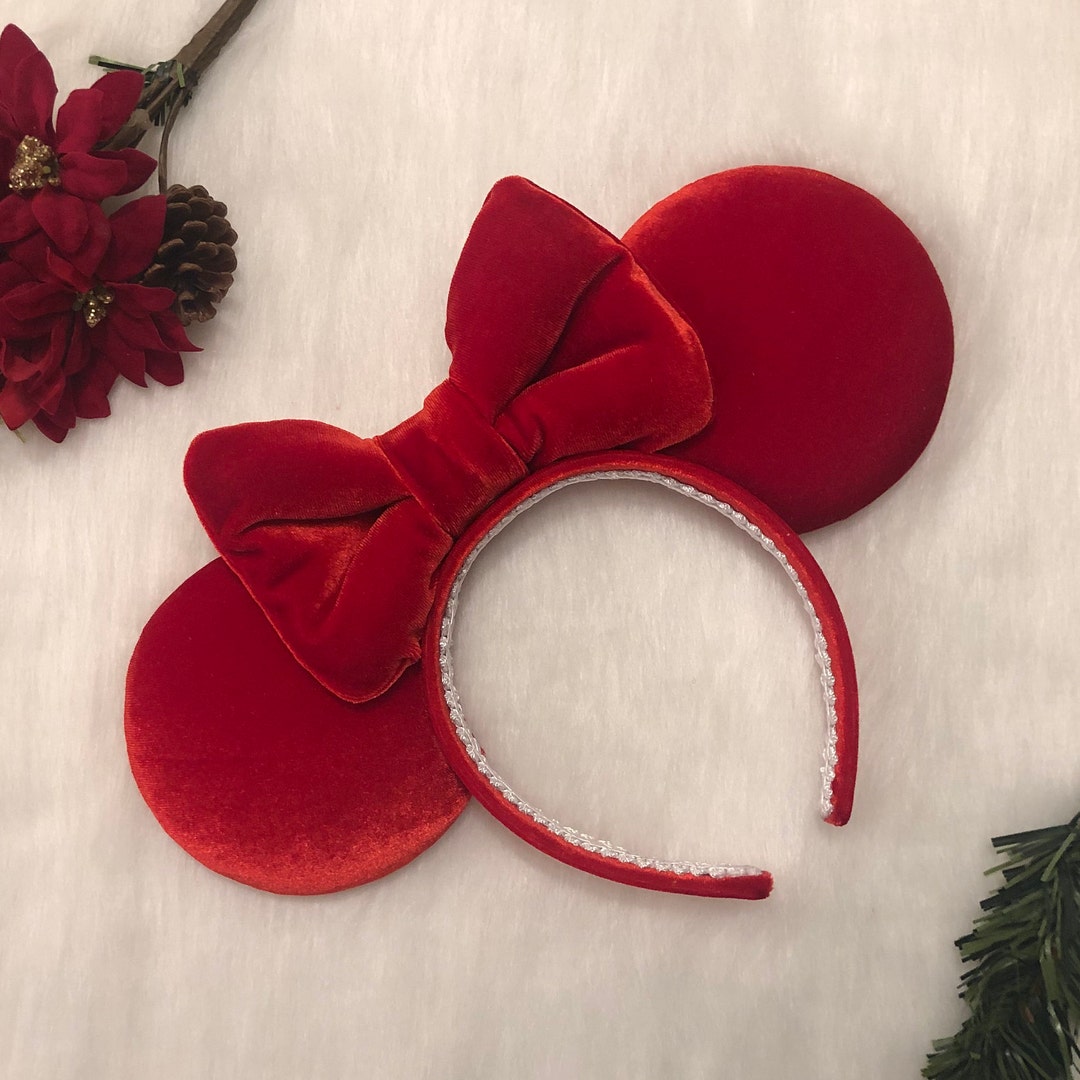 Red Velvet Ears, Valentine Ears, Christmas Ears, Holiday Mouse Ears ...