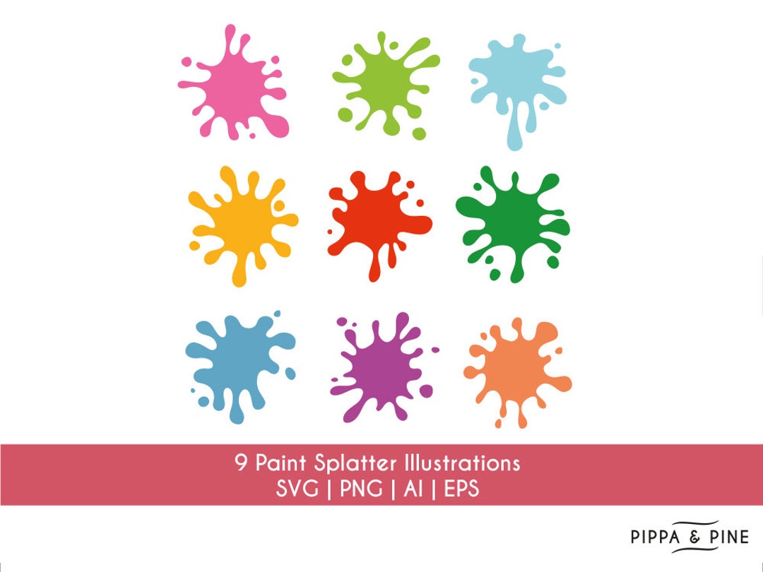 Paint Splatter SVG Bundle | Paint Splats Clipart Vector | Ink Splatter ...
