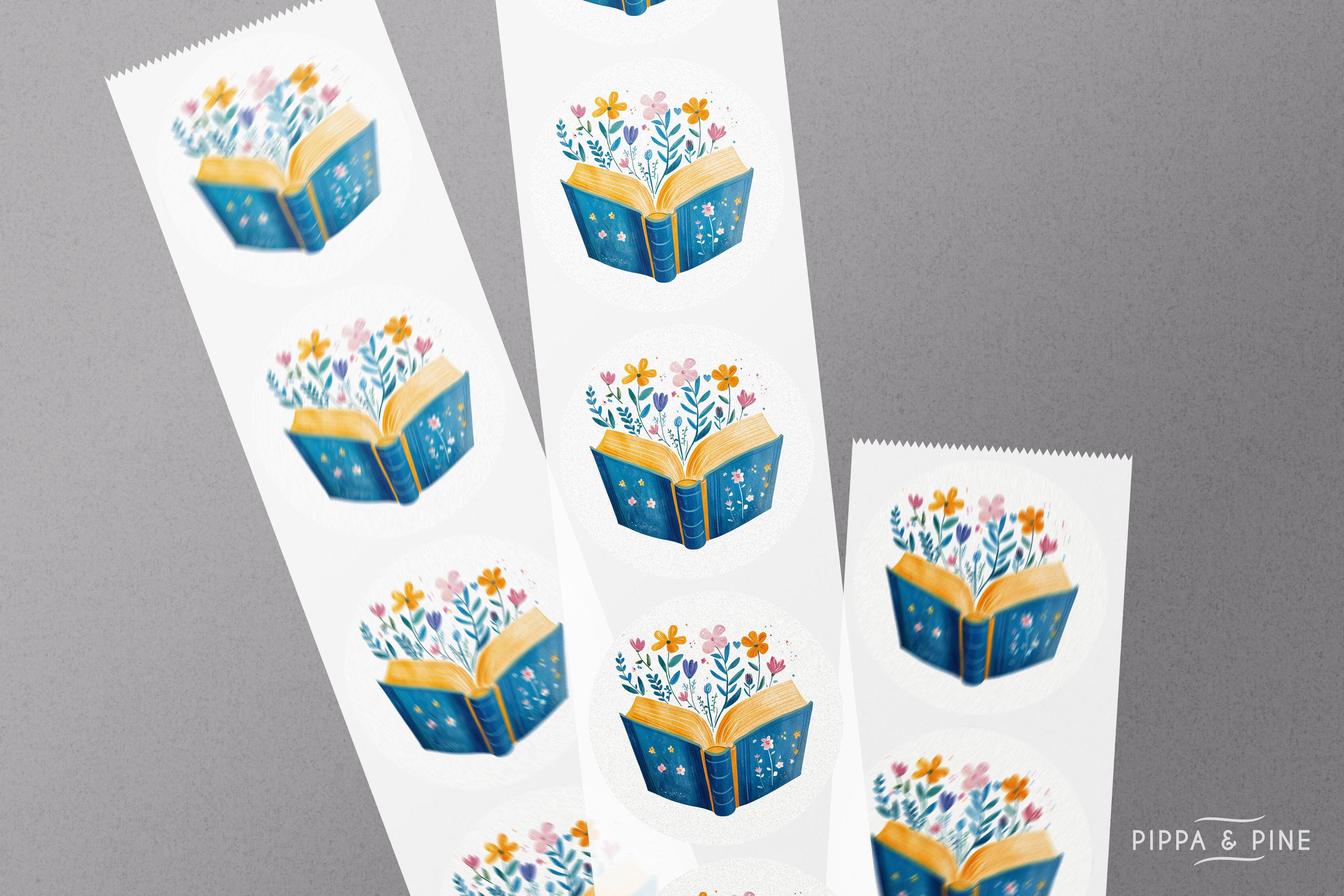 Printable Book Lover Stickers | PNG Stickers | Print and Cut Book ...