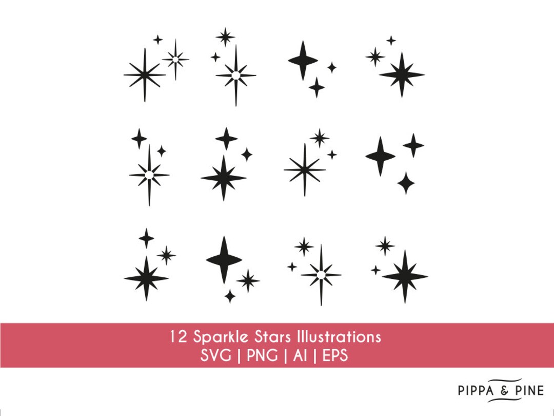 Sparkle SVG Bundle for Sublimation | Star Clipart PNG Svg Eps AI for T ...