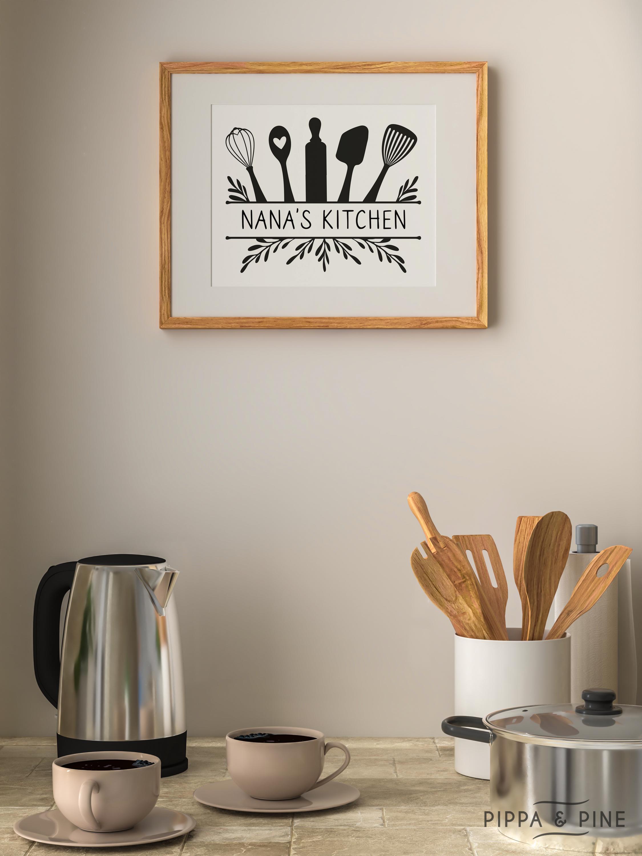 Kitchen Split Frame SVG Split Monogram Kitchen Sign Cooking Flourish ...