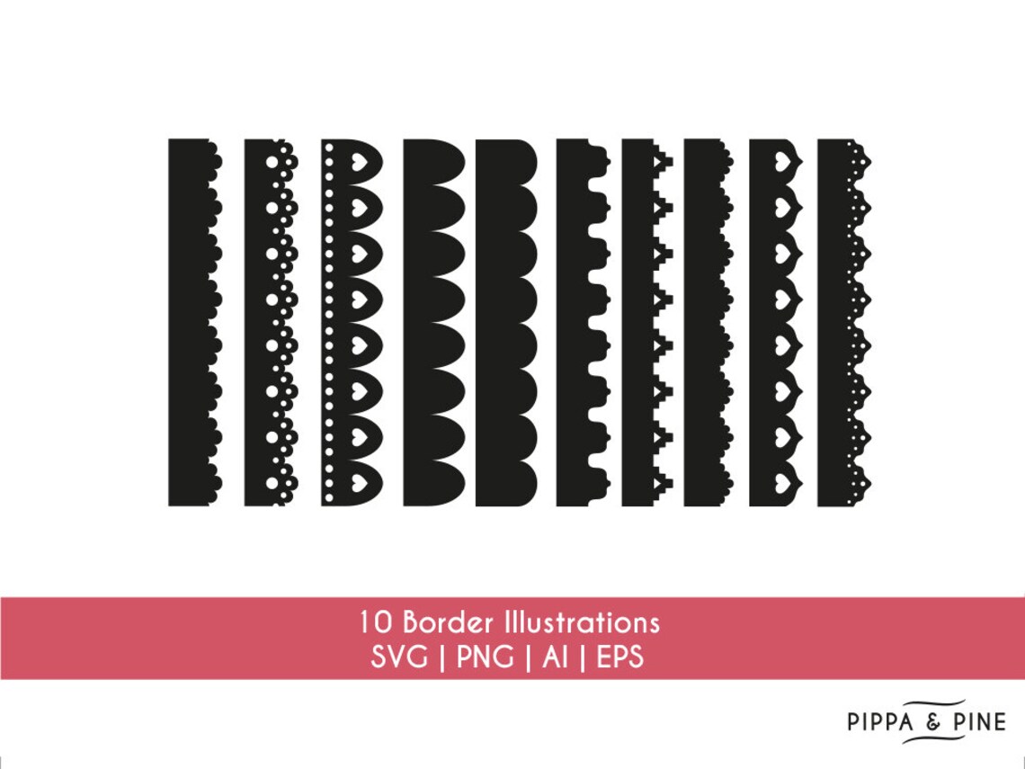 Lace Border Svg for Sublimation | Seamless Pattern PNG SVG EPS Ai for T ...