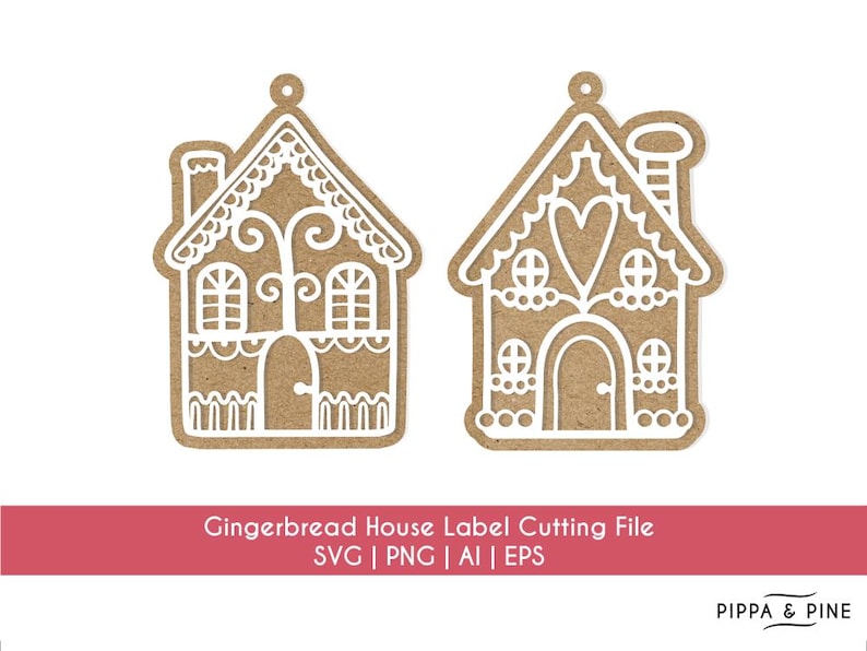 Gingerbread House Labels SVG | Christmas House Cut File for Cricut ...