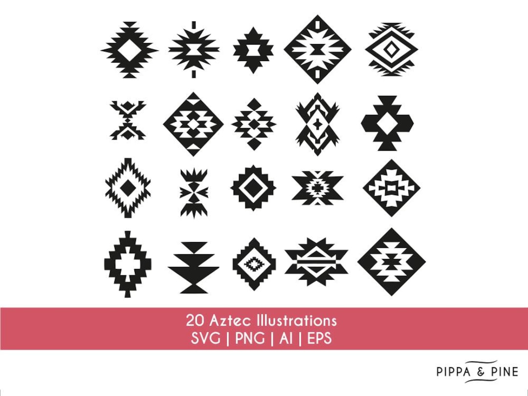 Aztec SVG Bundle | Southwestern Elements Tribal Pattern | Western SVG ...