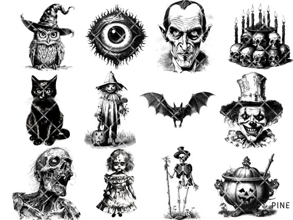Halloween Black And White Clip Art