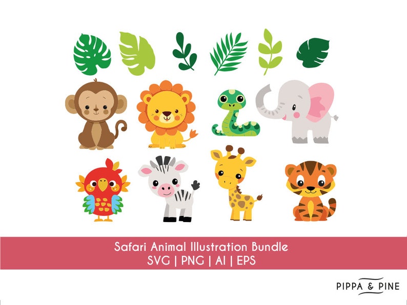 Safari Jungle Design for Sublimation | Safari Animal PNG SVG EPS Ai for ...