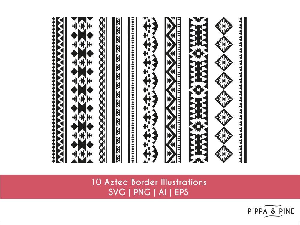 Aztec Pattern SVG | Border Seamless Tribal SVG Bundle | American ...