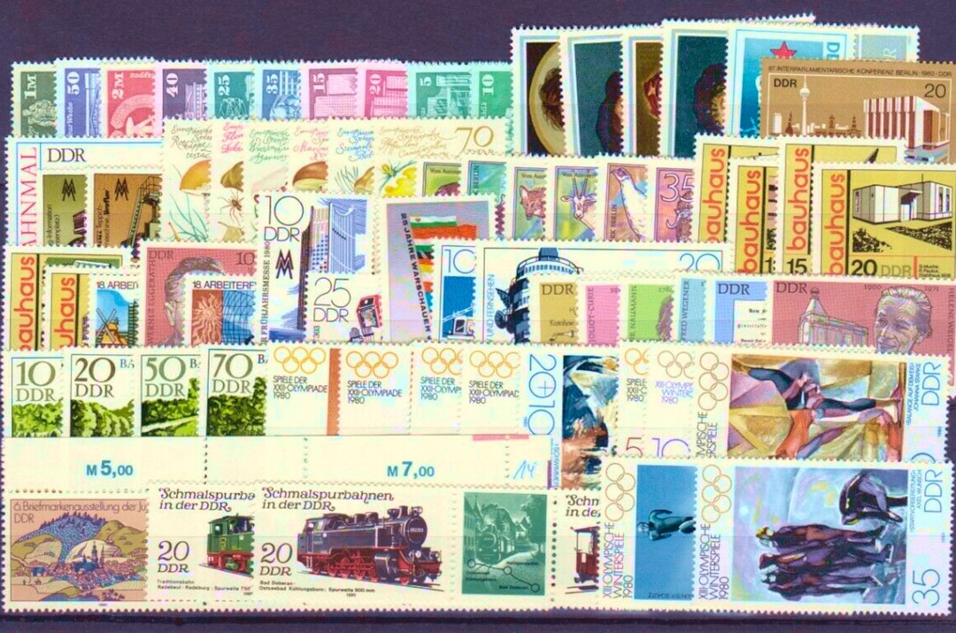 Complete Vintage 1980 Stamps-gdr Postfresh - Etsy