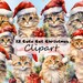Watercolor Santa Cats Clipart Cute Christmas Cats and - Etsy