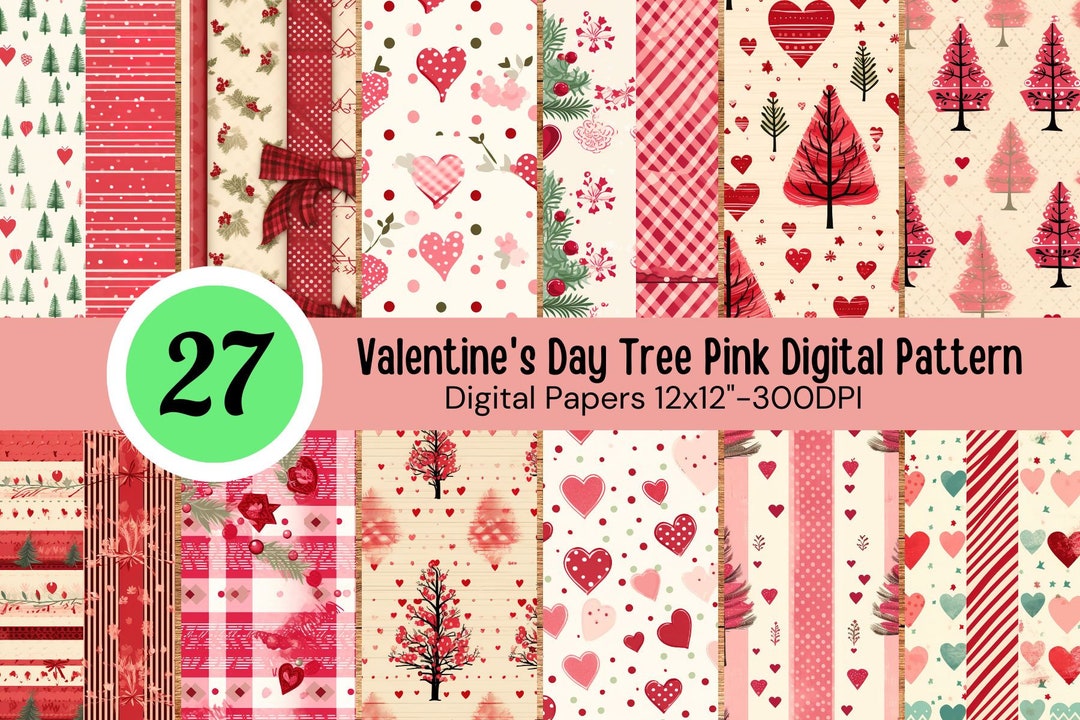 Valentine's Day Digital Paper-valentine's Backgrounds-valentine's Day ...