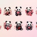 Watercolor Valentine Panda Clipart, Love Clipart, Cute Panda Png, Baby ...